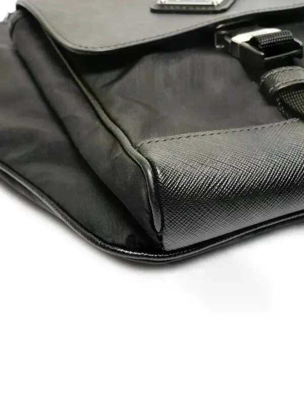 Prada 2010s Re-nylon Saffiano Leather Trim Crossbody Bag