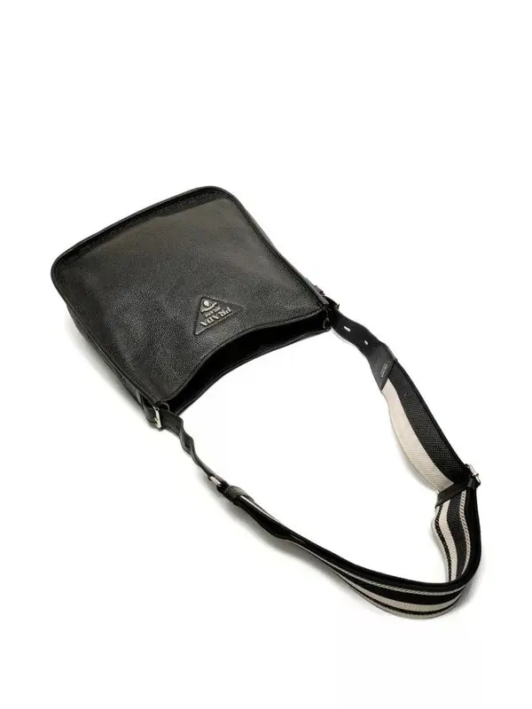 Prada Logo-plaque Shoulder Bag - Black