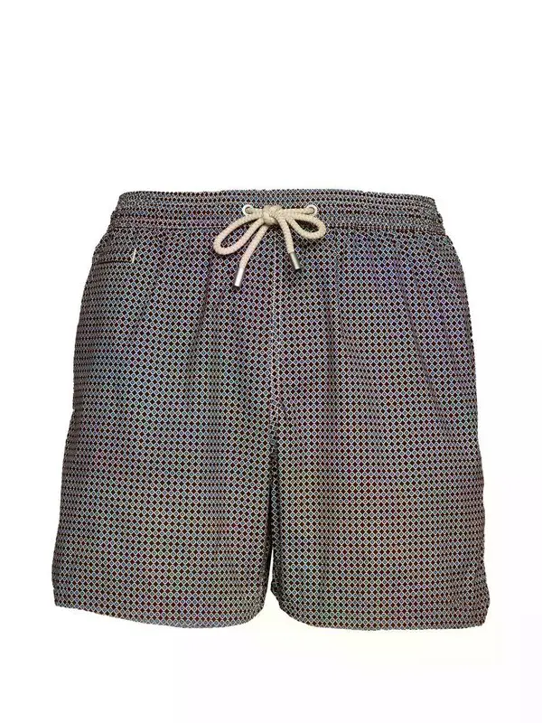MC2 SAINT BARTH Geometric-print Swim Shorts - Black