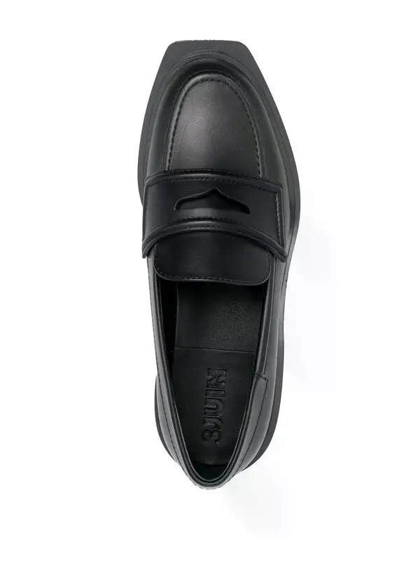 3JUIN Almond-toe Leather Loafers