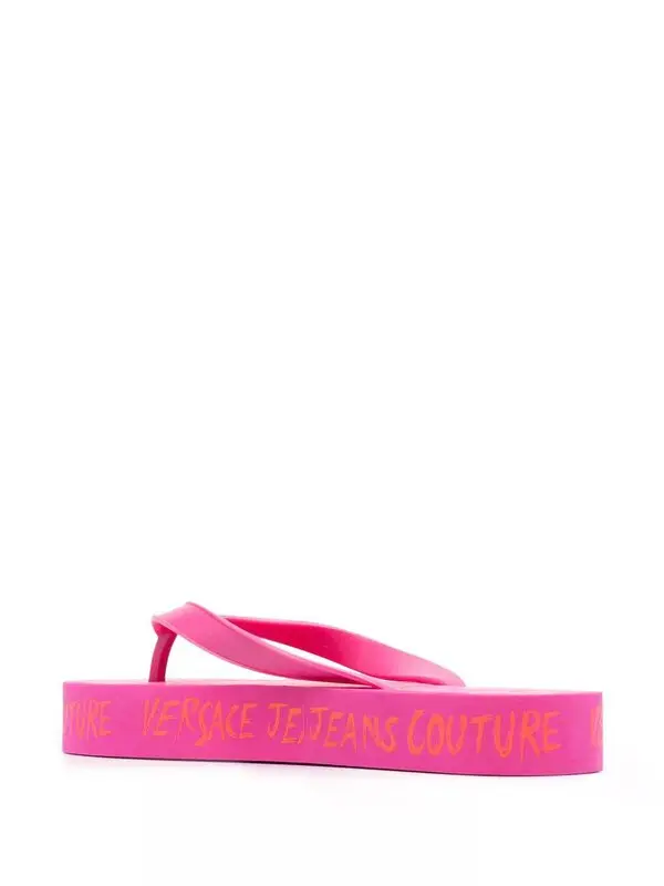 Versace Couture-print Flatform Flip Flops