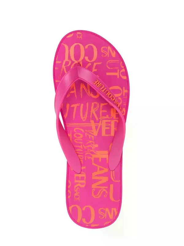 Versace Couture-print Flatform Flip Flops
