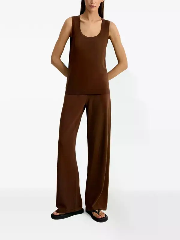 12 STOREEZ Scoop Neck Sleeveless Tank - Brown