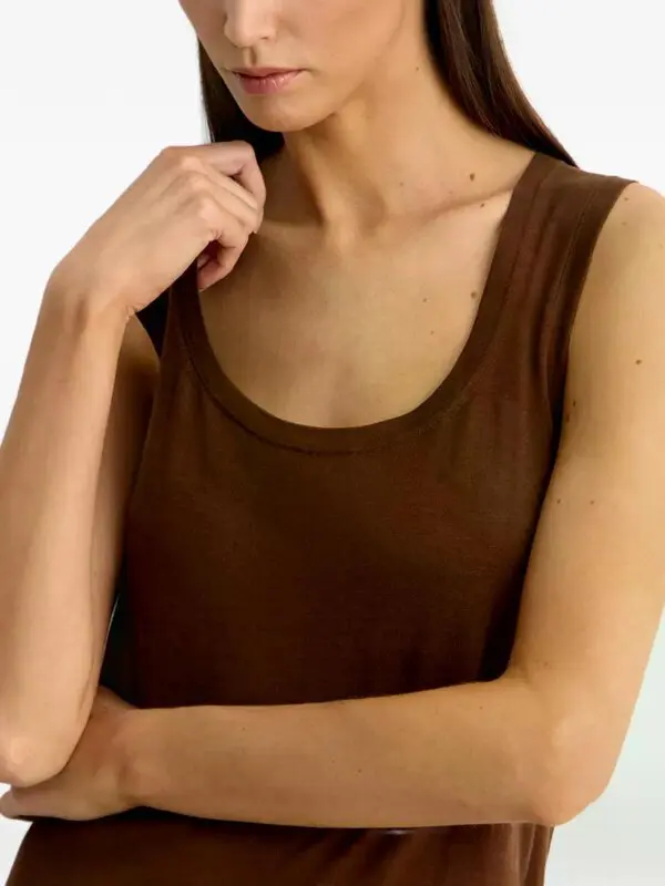 12 STOREEZ Scoop Neck Sleeveless Tank - Brown
