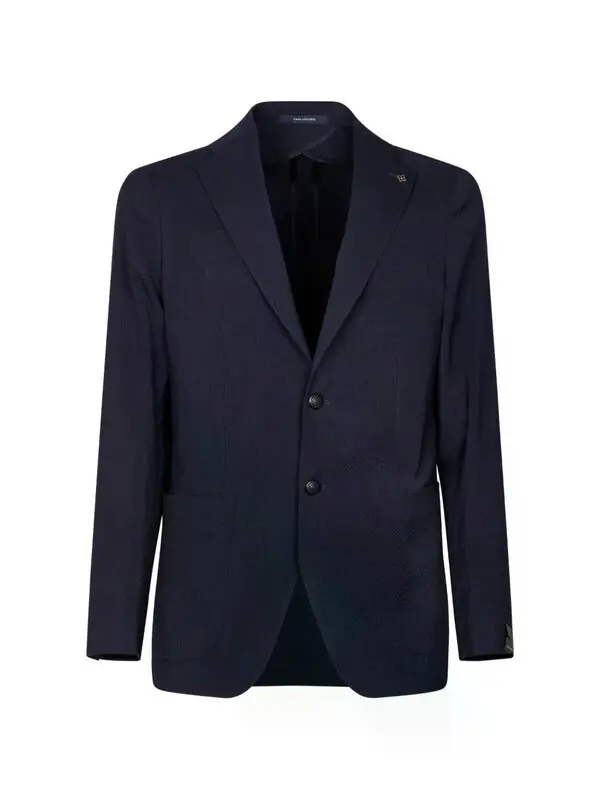 Tagliatore Seersucker-textured Jacket - Blue