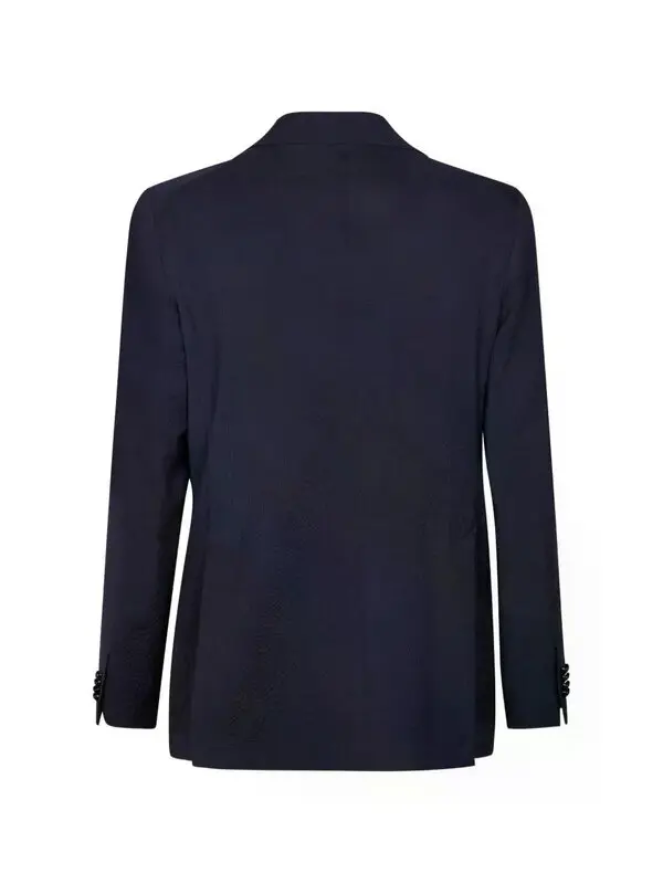 Tagliatore Seersucker-textured Jacket - Blue