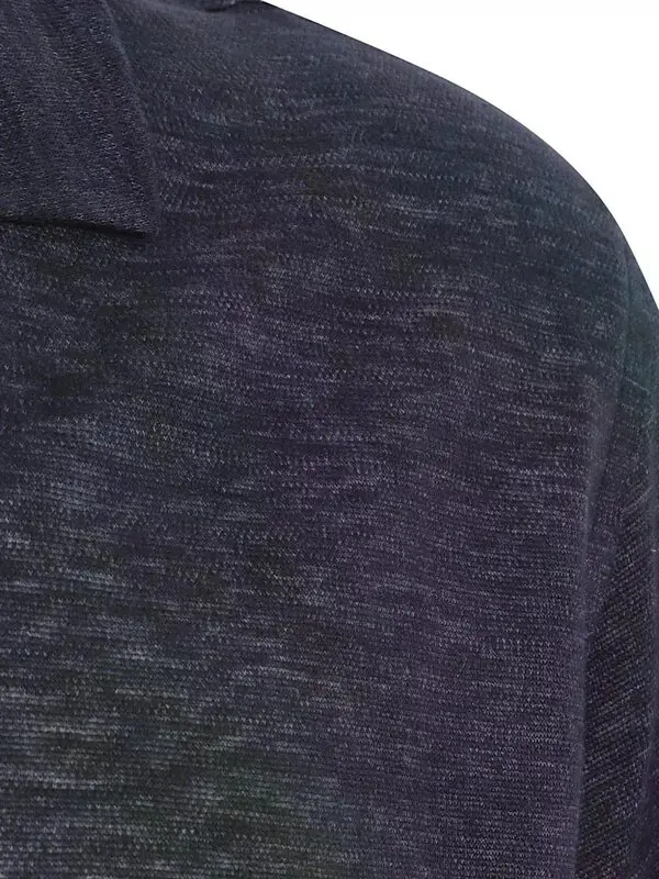 Zegna Slub-texture Spread-collar Polo Shirt - Blue