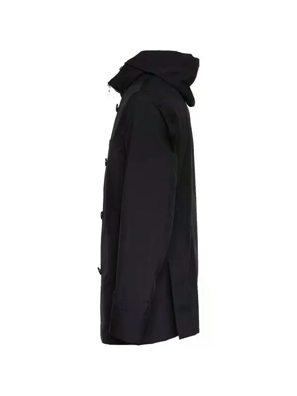 MONTECORE Double-breasted Hooded Coat - Black