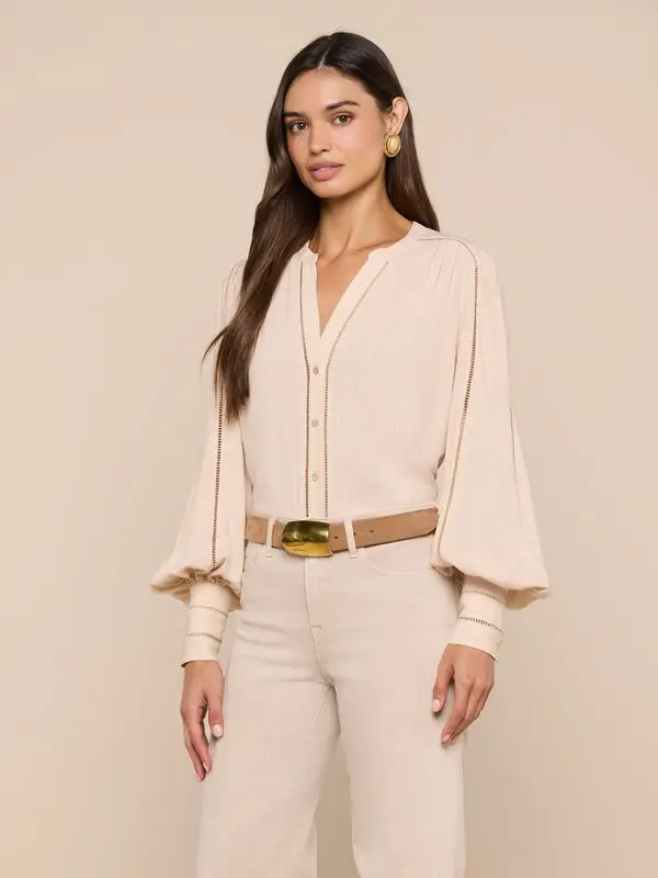 L'Agence Kiera Blouse Top - Biscuit