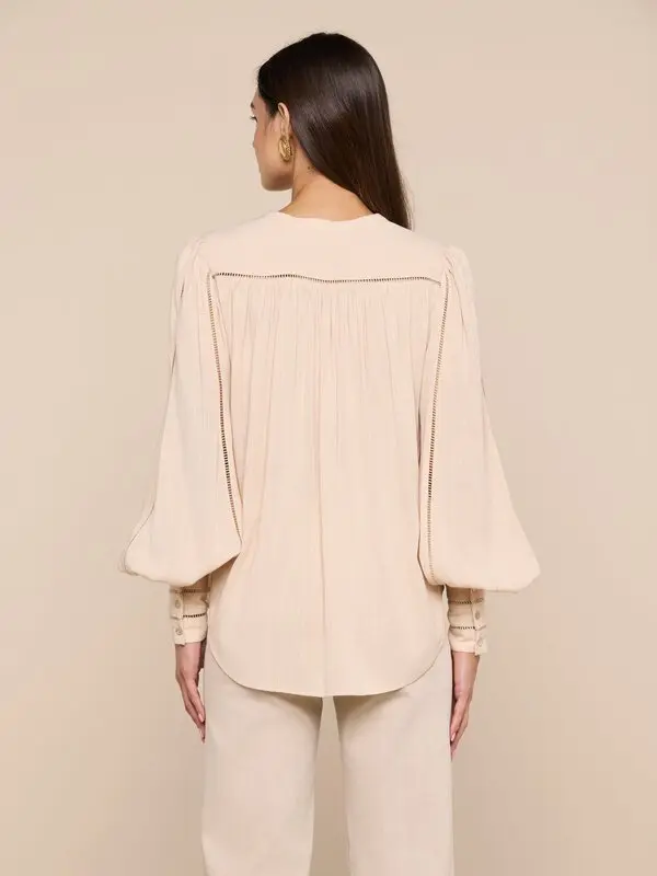 L'Agence Kiera Blouse Top - Biscuit