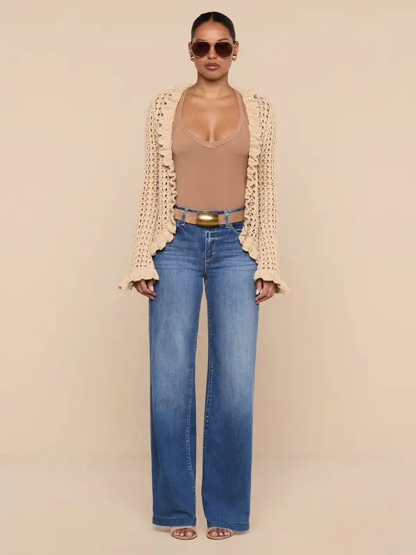 L'Agence Solaris Crocheted Cardigan - Sand Dune