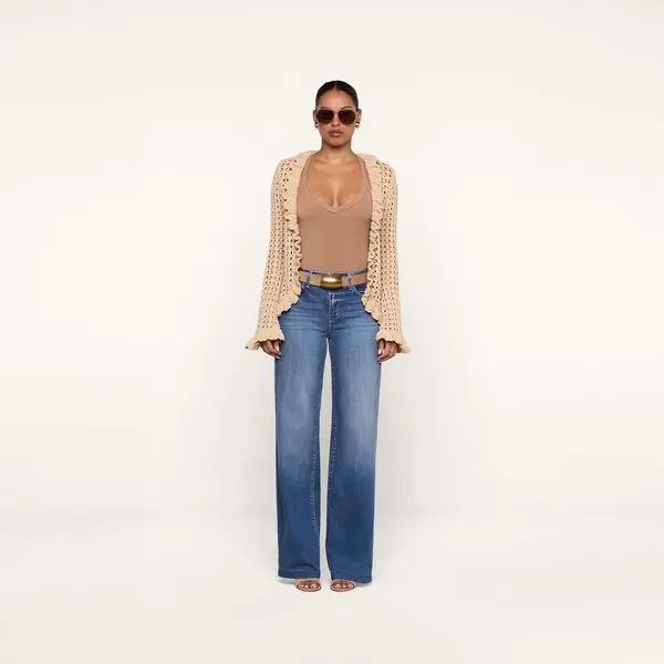 L'Agence Solaris Crocheted Cardigan - Sand Dune