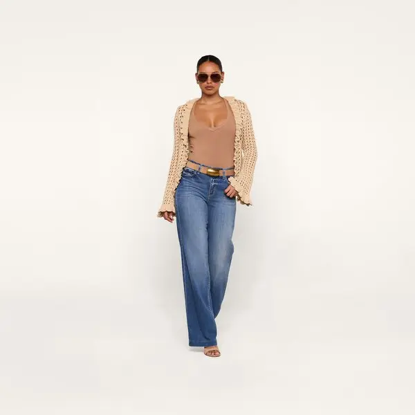 L'Agence Solaris Crocheted Cardigan - Sand Dune