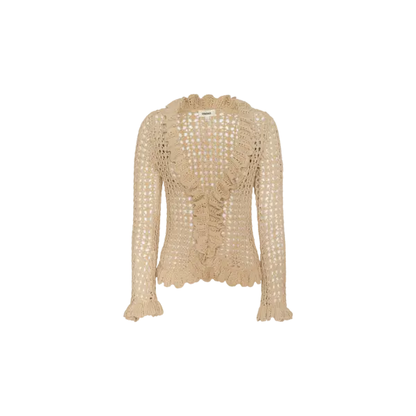 L'Agence Solaris Crocheted Cardigan - Sand Dune