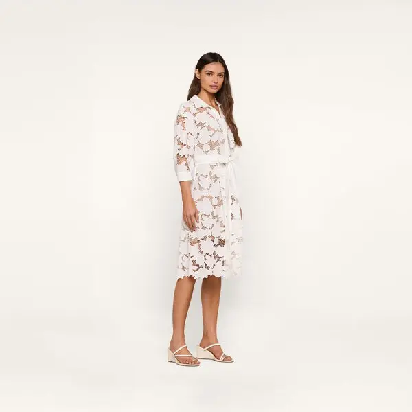 L'Agence May Eyelet Shirt Dress - Ivory