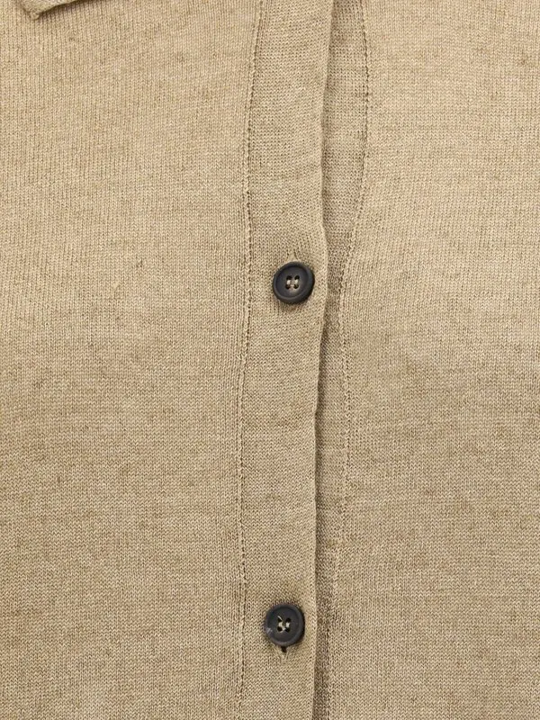 Max Mara Linen Knit Polo Shirt - Black
