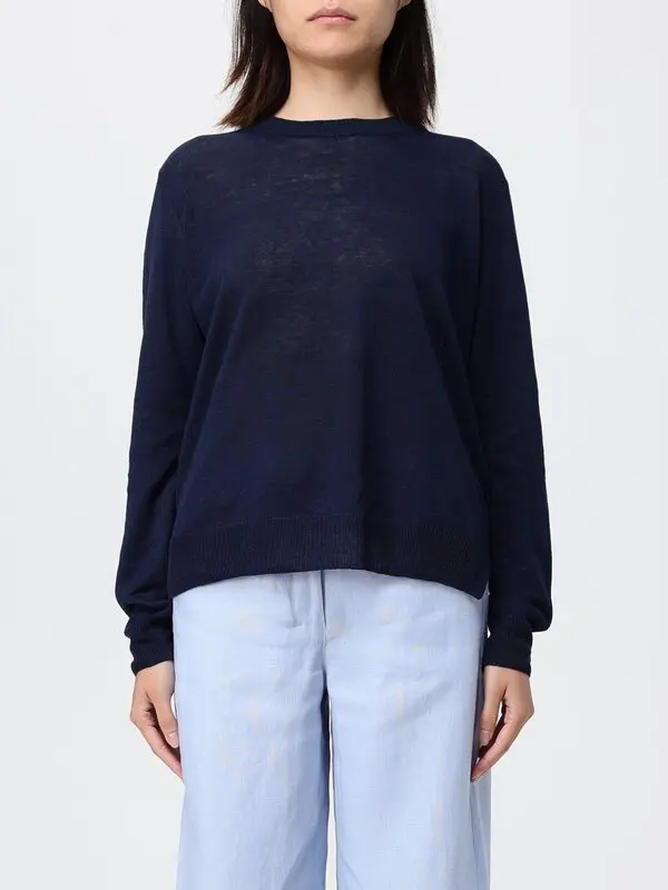 Max Mara Linen Crew Neck Sweater - Blue 1