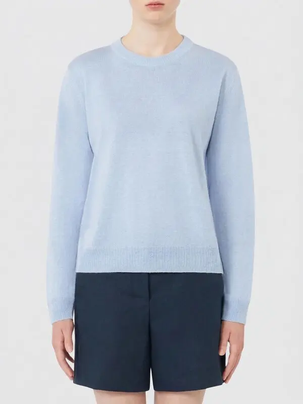 Max Mara Linen Crew Neck Sweater - Blue