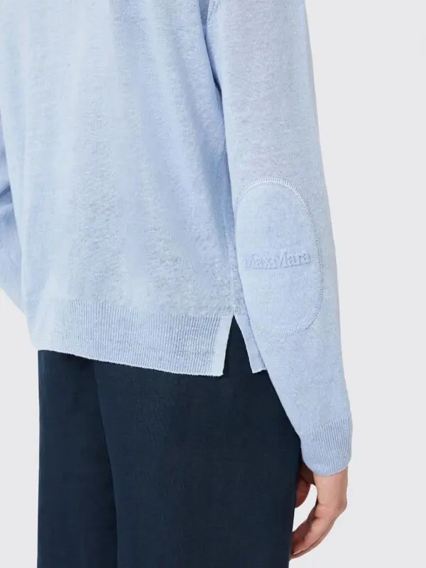 Max Mara Linen Crew Neck Sweater - Blue