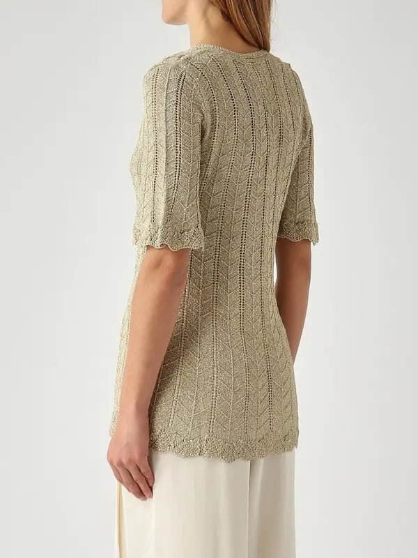 TWINSET Viscose Knit Cardigan With V-neck And Short Sleeves