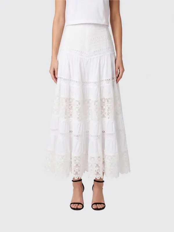 Charo Ruiz Ibiza Tiered Skirt - White