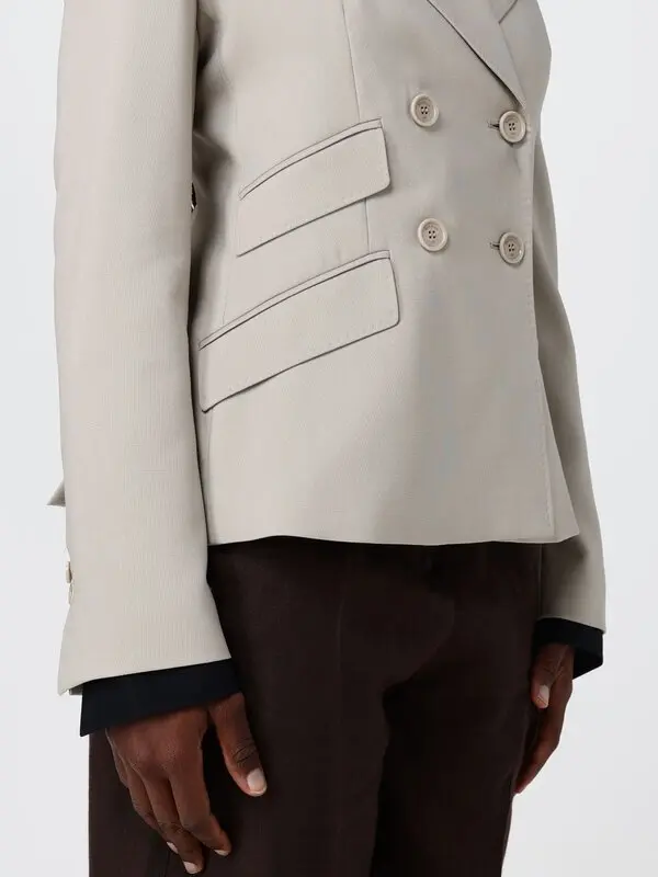 Max Mara Double-breasted Wool Blend Blazer - Beige