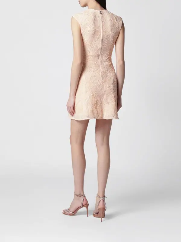 ROTATE BY BIRGER CHRISTENSEN Textured Embellished Mini Dress - Pink
