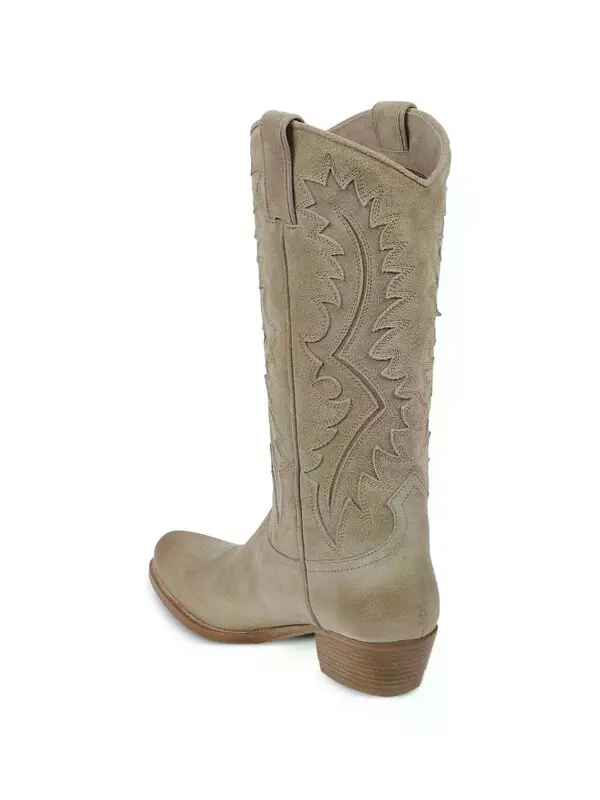 Sartore Topstitched Suede Boots