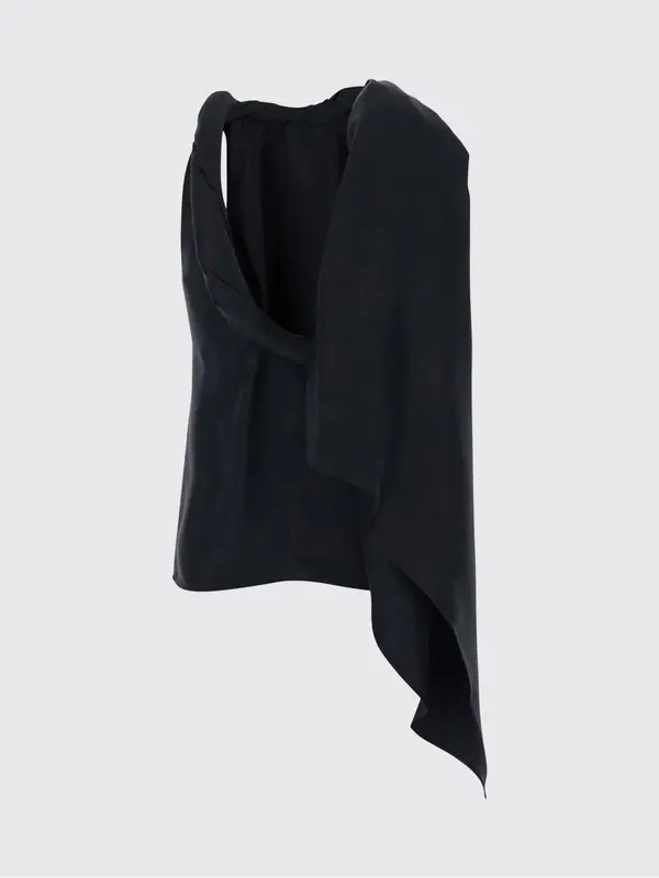 Loulou De Saison Silk Asymmetrical Top - Black