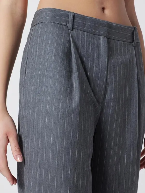 ANINE BING Pinstriped Wool Tailored Trousers
