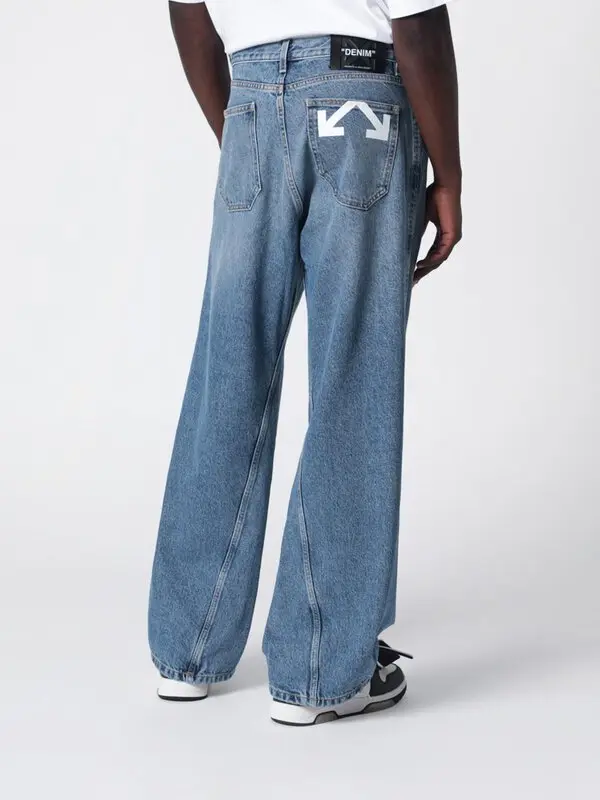 Off-White Wide Leg Jeans - Blue