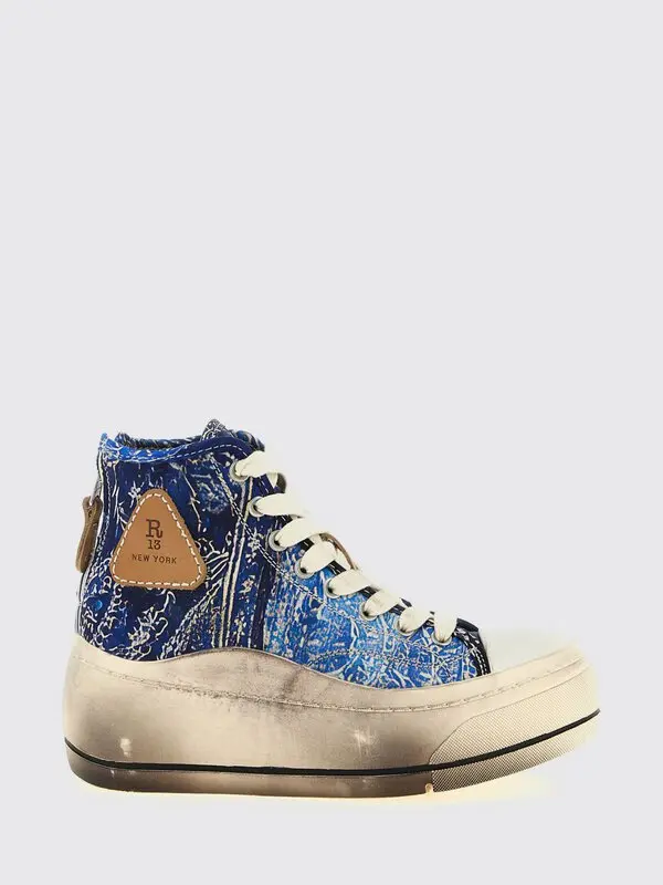 R13 Printed Silk High Top Platform Sneakers