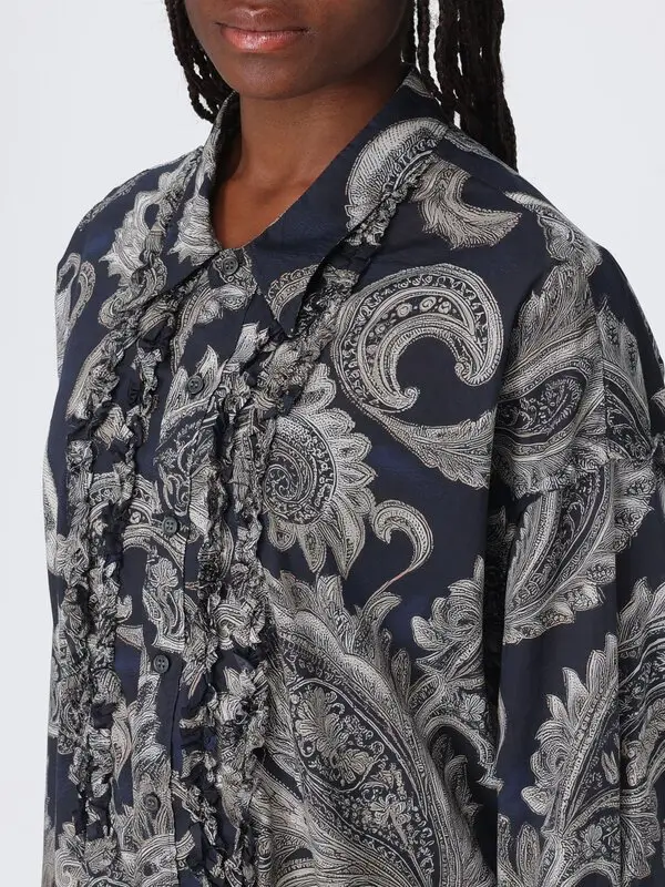 R13 Paisley Print Ruffled Shirt - Multicolor
