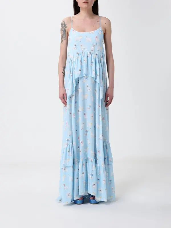 Fiorucci Printed Maxi Dress - Gnawed Blue