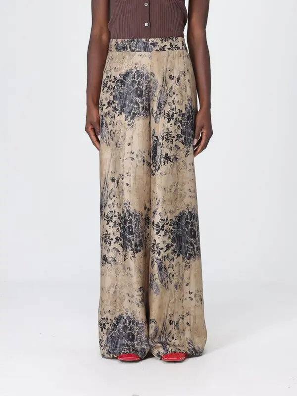 Antonio Marras Silk Floral Print Palazzo Trousers
