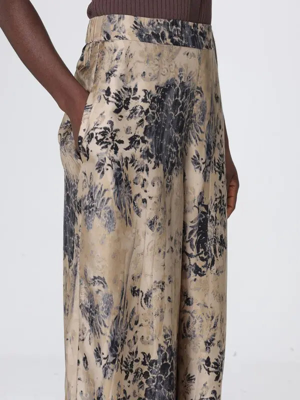 Antonio Marras Silk Floral Print Palazzo Trousers