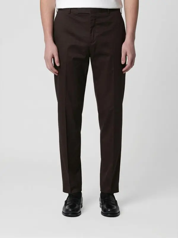 PT TORINO Stretch Cotton Tailored Trousers - Brown