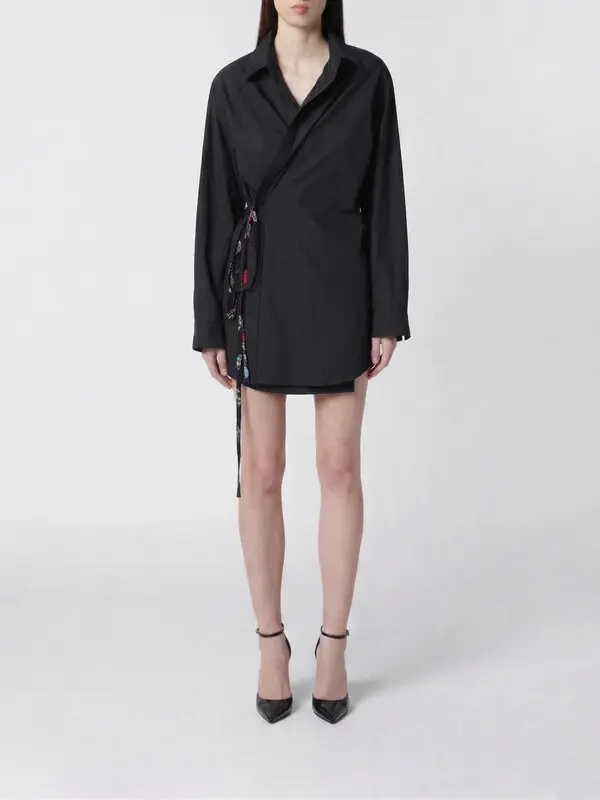 Balenciaga Cotton Wrap Shirt Dress