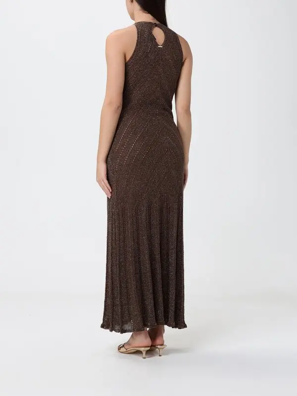TWINSET Lurex Viscose Knit Halterneck Maxi Dress