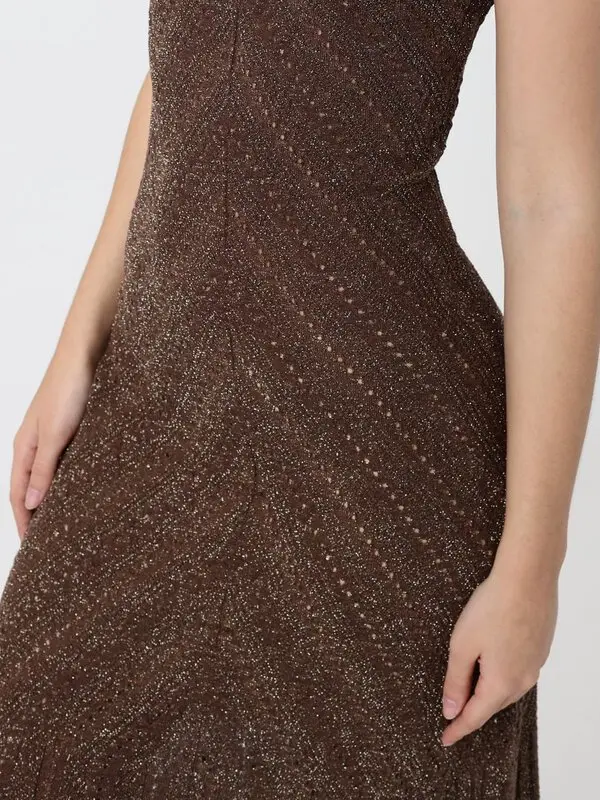 TWINSET Lurex Viscose Knit Halterneck Maxi Dress