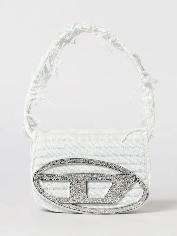 DIESEL® 1dr Denim Bag With Rhinestone Monogram - Grey