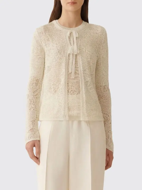 Fabiana Filippi Lurex Cardigan - White