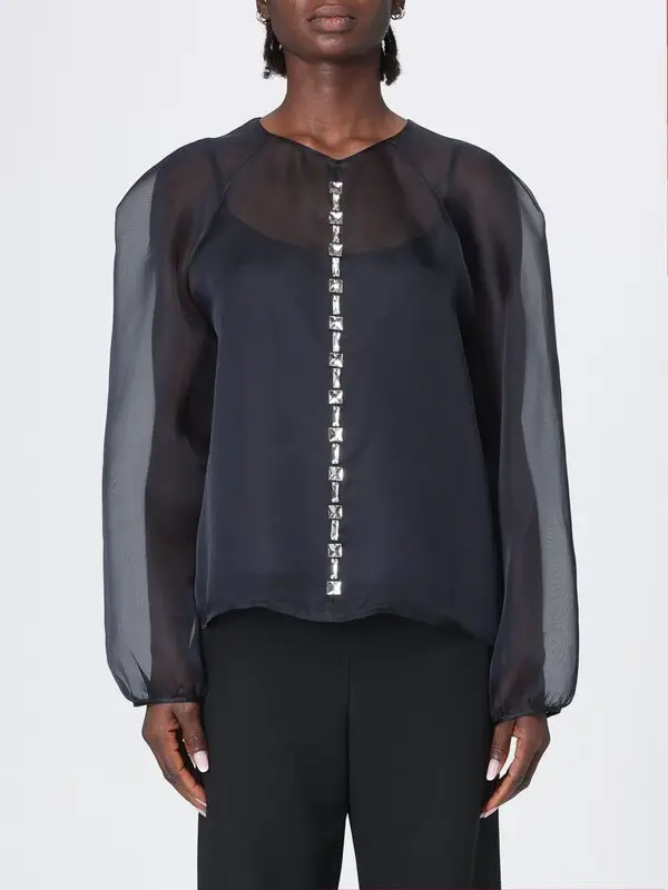 Fabiana Filippi Embellished Sheer Top - Blue