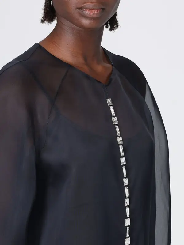 Fabiana Filippi Embellished Sheer Top - Blue