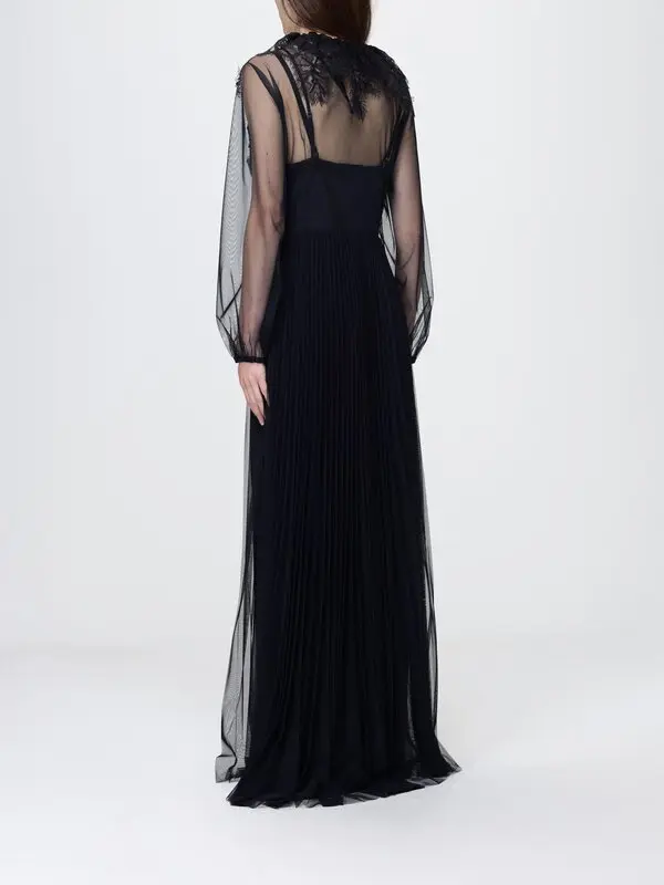 Fabiana Filippi Embroidered Long Sleeve Crêpe Dress