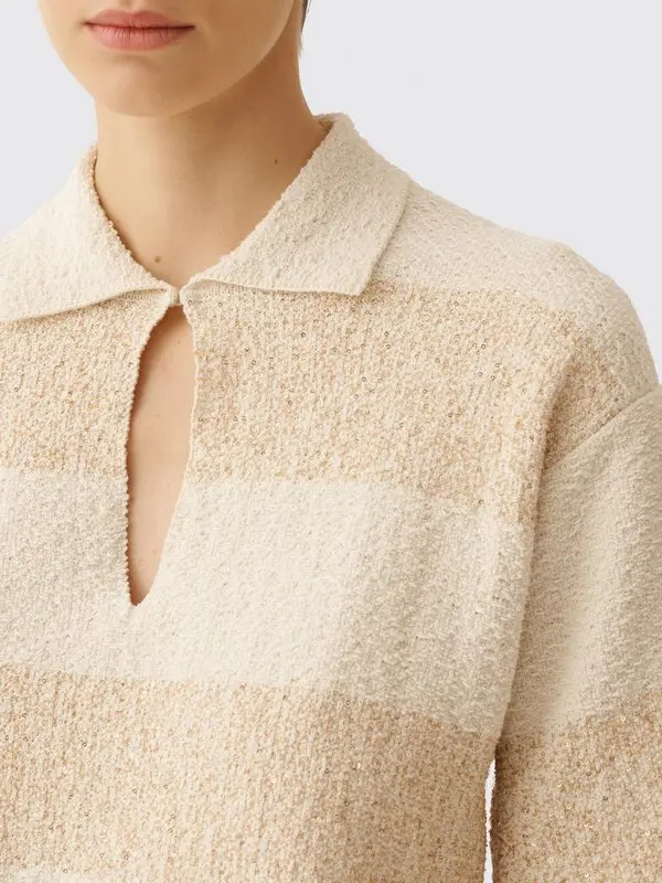 Fabiana Filippi Striped Cotton Knit Polo Shirt