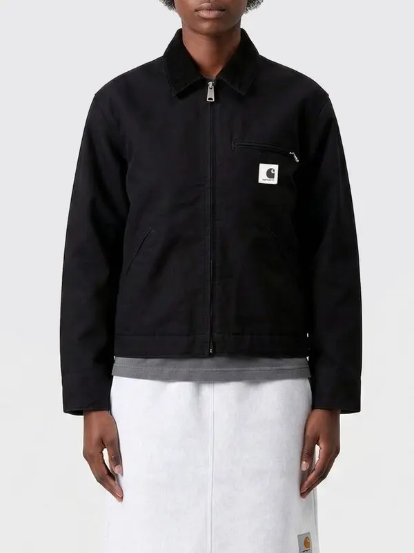 Carhartt Work In Progress Organic Cotton Zip-up Jacket With Logo Detail - Black