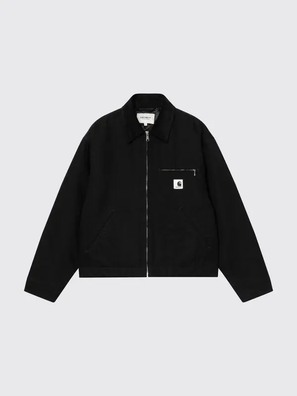 Carhartt Work In Progress Organic Cotton Zip-up Jacket With Logo Detail - Black