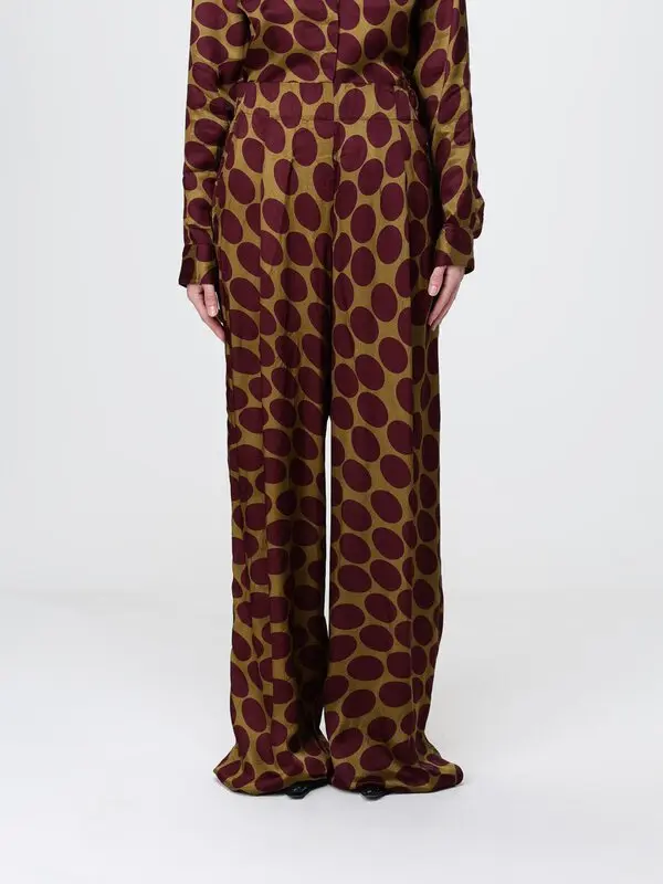 Dries Van Noten Wide Leg Printed Trousers - Camel