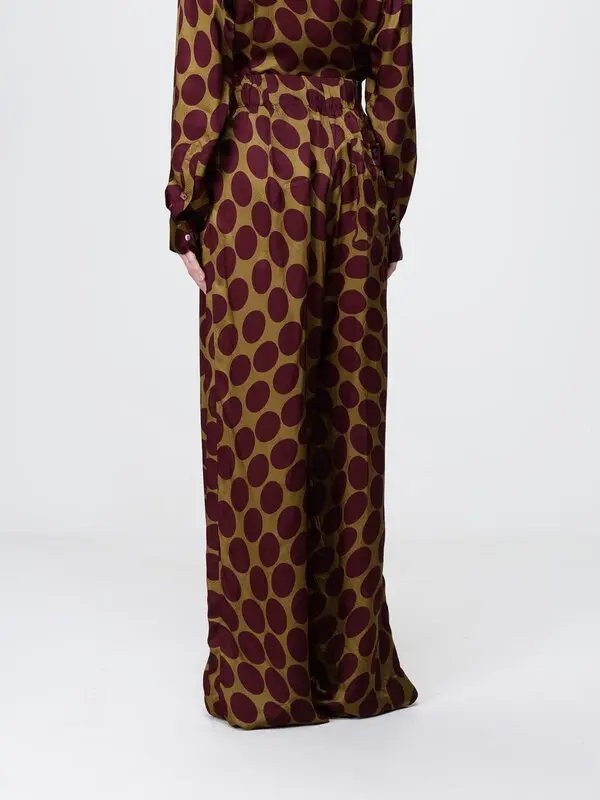 Dries Van Noten Wide Leg Printed Trousers - Camel